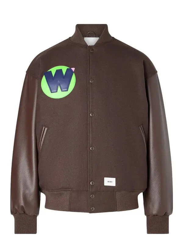 WTAPS Logo-appliquéd Panelled Jacket - Brown