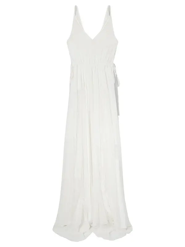 HEIRLOME Josephine Lace-trimmed Silk-georgette Maxi Dress - Neutrals