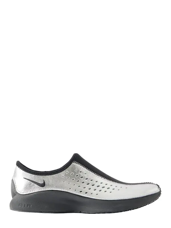 Nike Superfly Suede And Perforated Metallic Leather Slip-on Sneakers - Silver