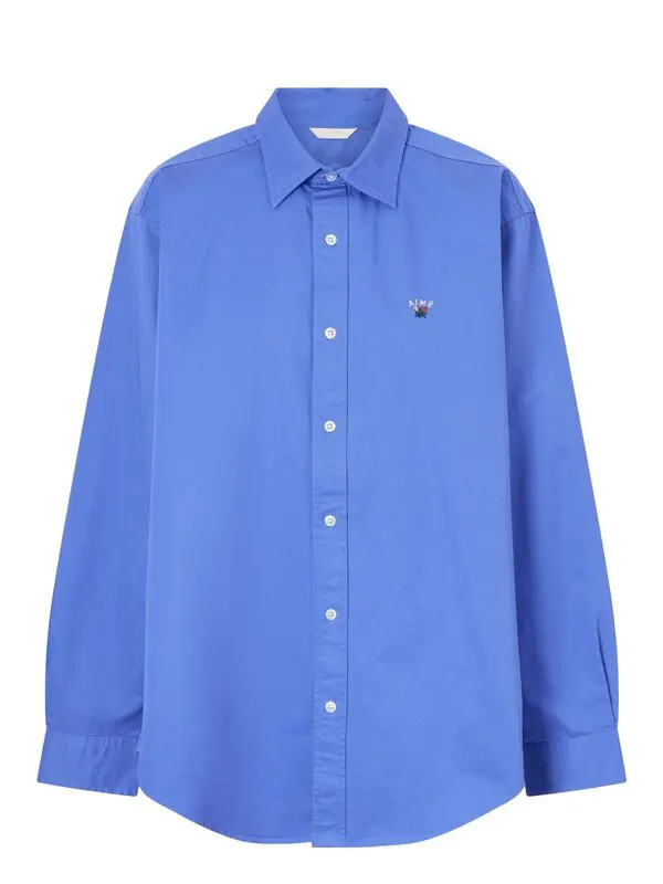 Aimé Leon Dore Logo-embroidered Cotton-poplin Oversized Shirt - Blue