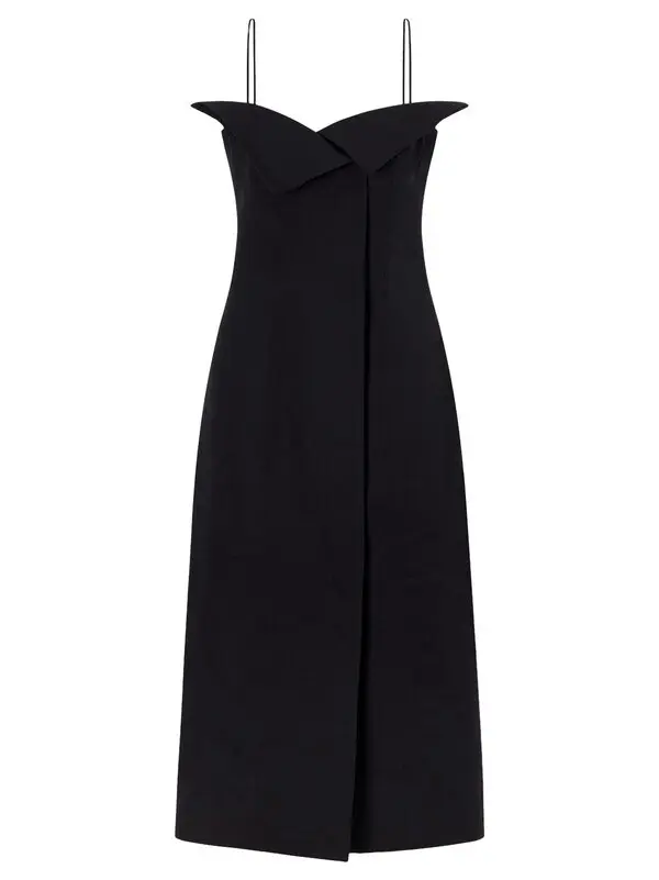 FFORME Cotton And Silk-blend Maxi Dress - Black