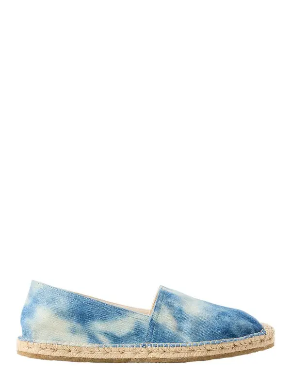 Ralph Lauren Indigo Denim Espadrilles - Tie Dye Blue/cream