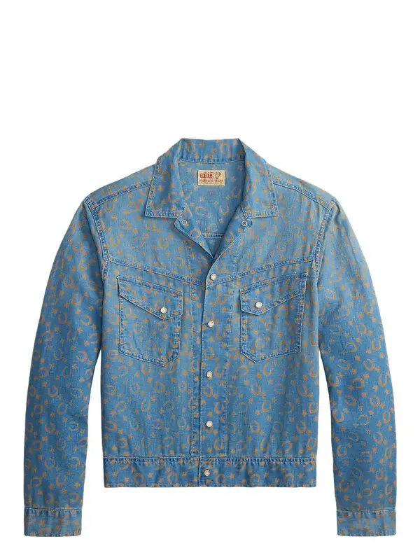 Ralph Lauren Horseshoe-print Denim Shirt Jacket - Indigo
