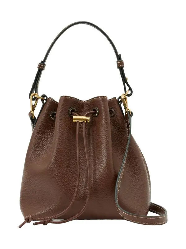 REISS Esther Grained-leather Bucket Bag - Tan