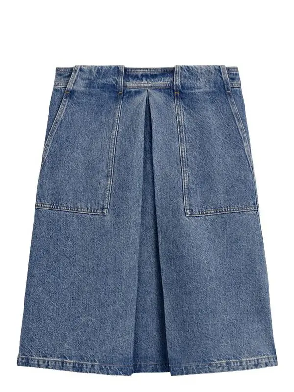 Cos Denim A-line Utility Skirt - Blue