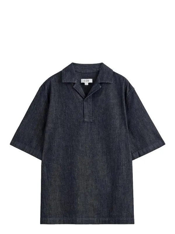 Cos Denim Popover Shirt - Indigo