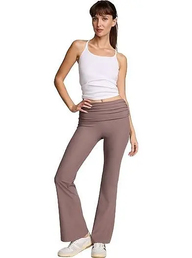 Victoria's Secret Vsx Elevate™ Ribbed Foldover Flare Leggings - Grey