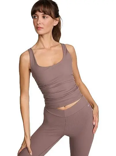 Victoria's Secret Vsx Elevate™ Rib Ruched Tank Top - Grey