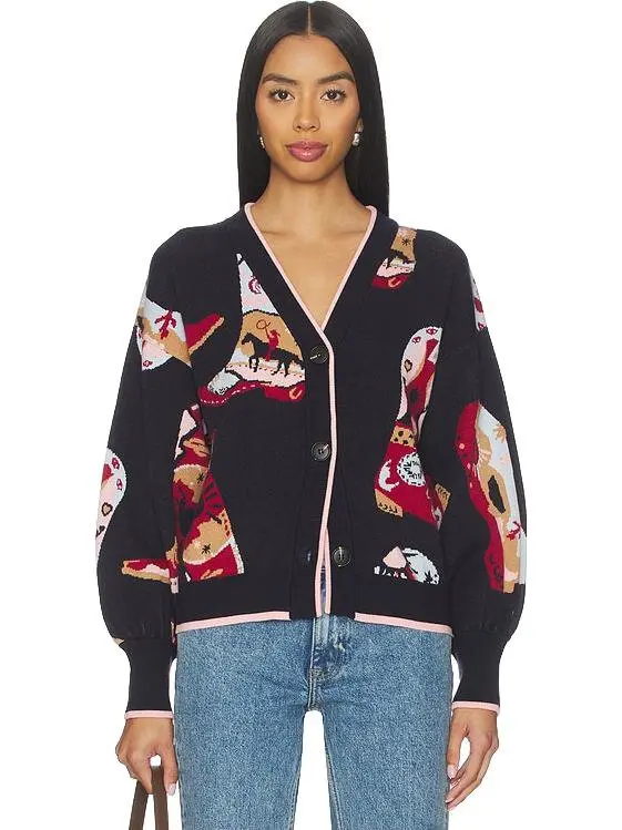 NEVER FULLY DRESSED Cowboy Boots Cardigan - Navy