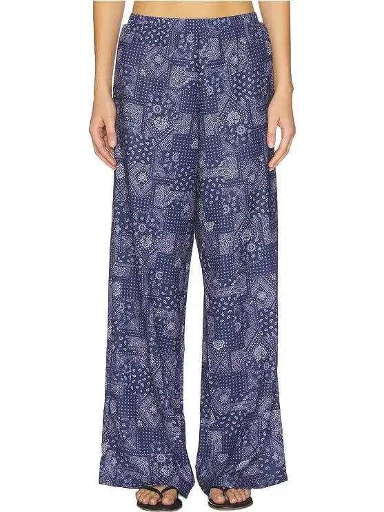 Superdown Amadee Wide Leg Trousers - Navy