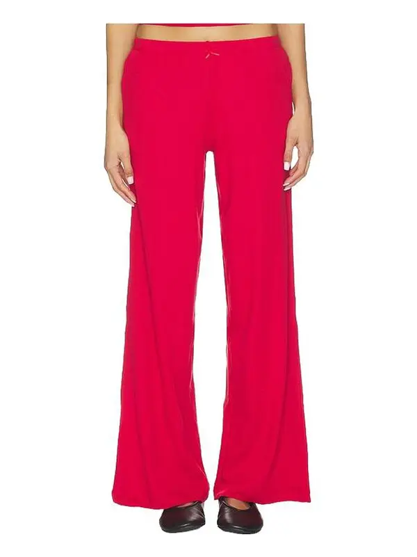 RAT BOI Pointelle Crop Pant - Red