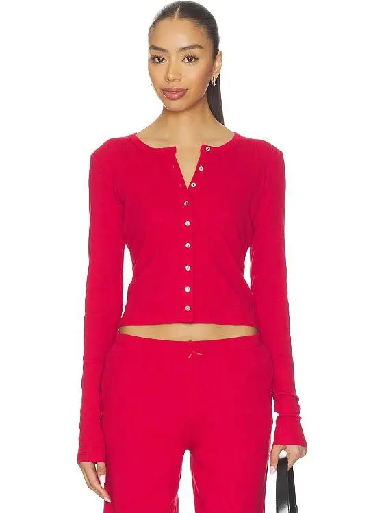 RAT BOI Pointelle Cardigan - Red