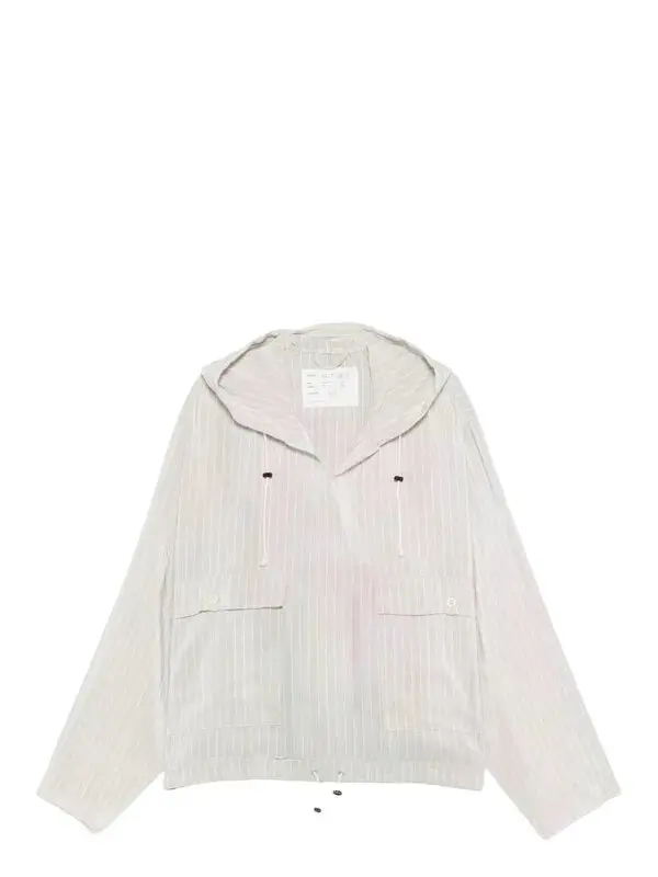 CAMIEL FORTGENS Striped Hooded Jacket - Grey