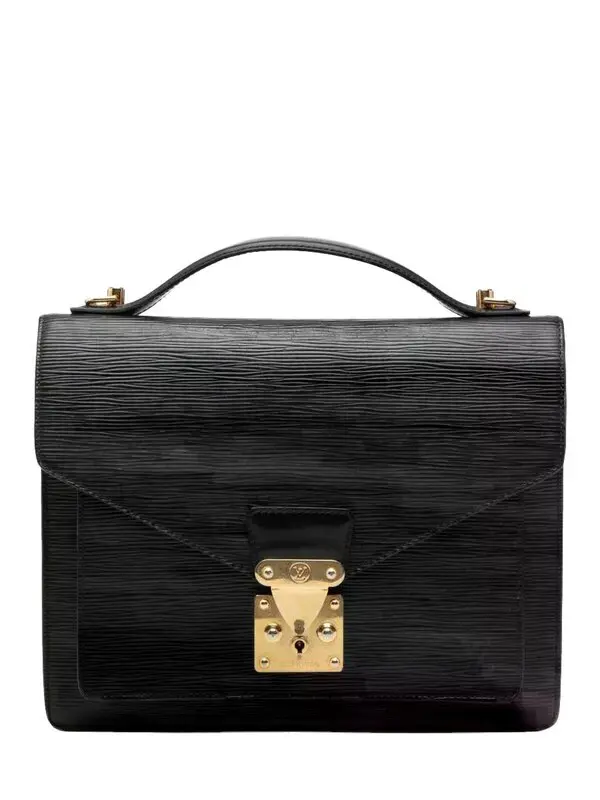 LOUIS VUITTON 2004 Epi Monceau 28 Satchel - Black