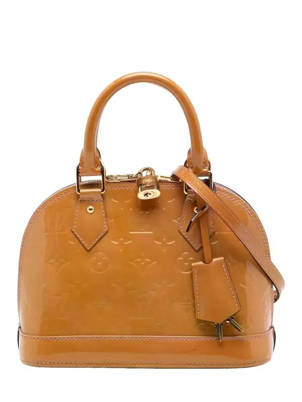 LOUIS VUITTON Monogram Vernis Alma Bb Satchel - Brown