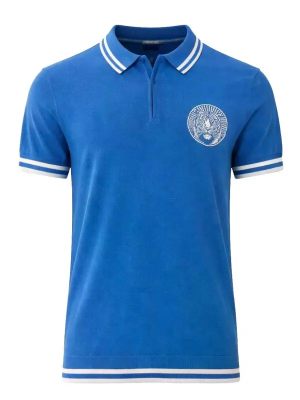 Camilla De Nada Granada Quarter Zip Knit Polo Shirt - Blue