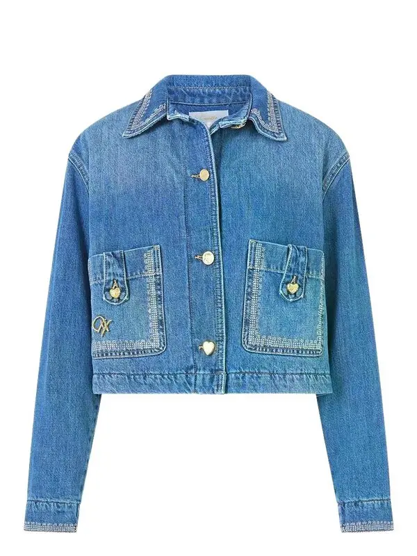 Camilla Hum Of Alhambra Cropped Jacket - Blue