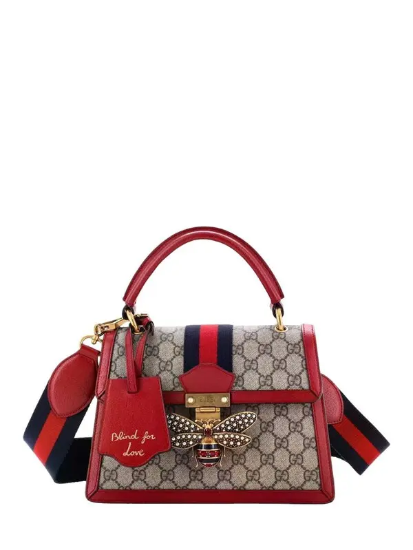 Gucci Queen Margaret Gg Coated Canvas Top Handle Satchel - Blue
