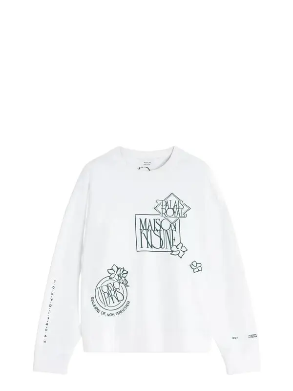 Maison Kitsuné Floral Print Sweatshirt - White
