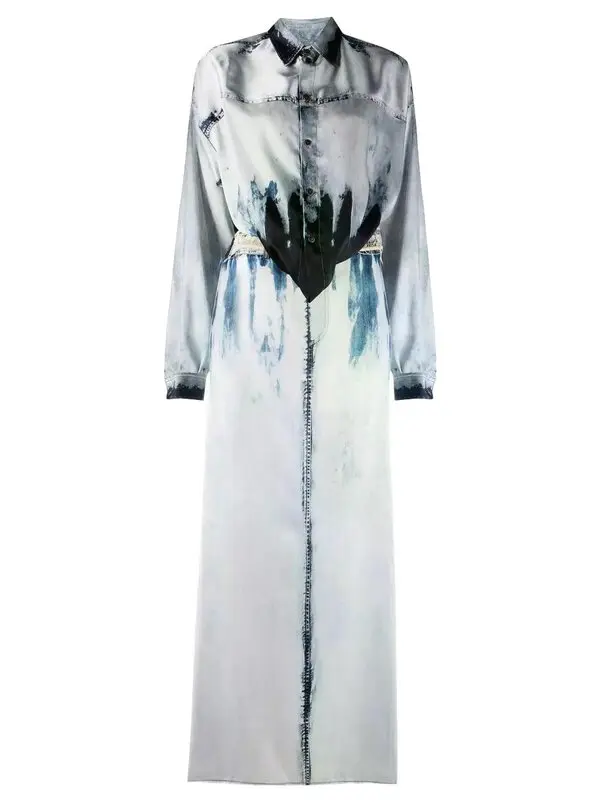 DIESEL® Trompe L'oeil-print Shirt Dress - Blue