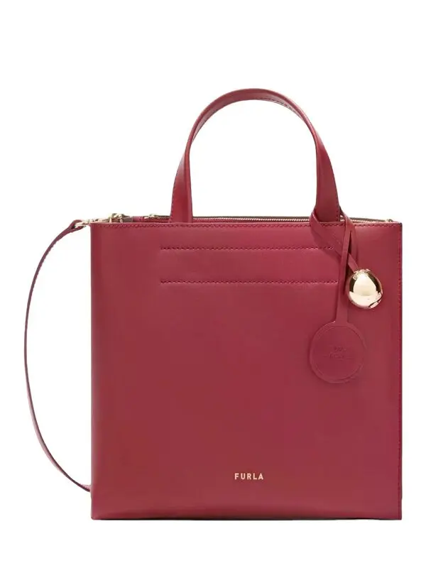 Furla Divide Leather Tote - Red
