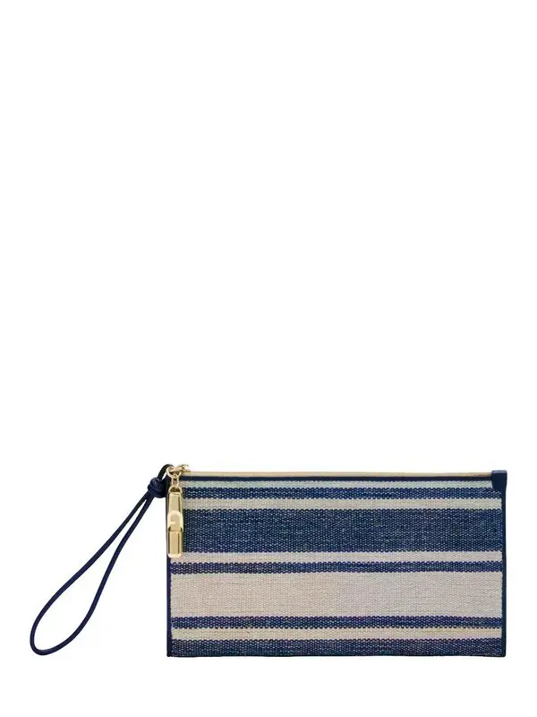 Furla Striped Clutch Bag - Blue