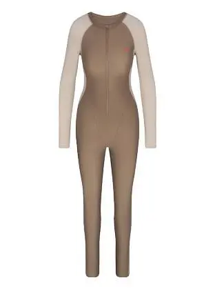 Nike X Skims Zip Front Long Onesie - Truffle/stone