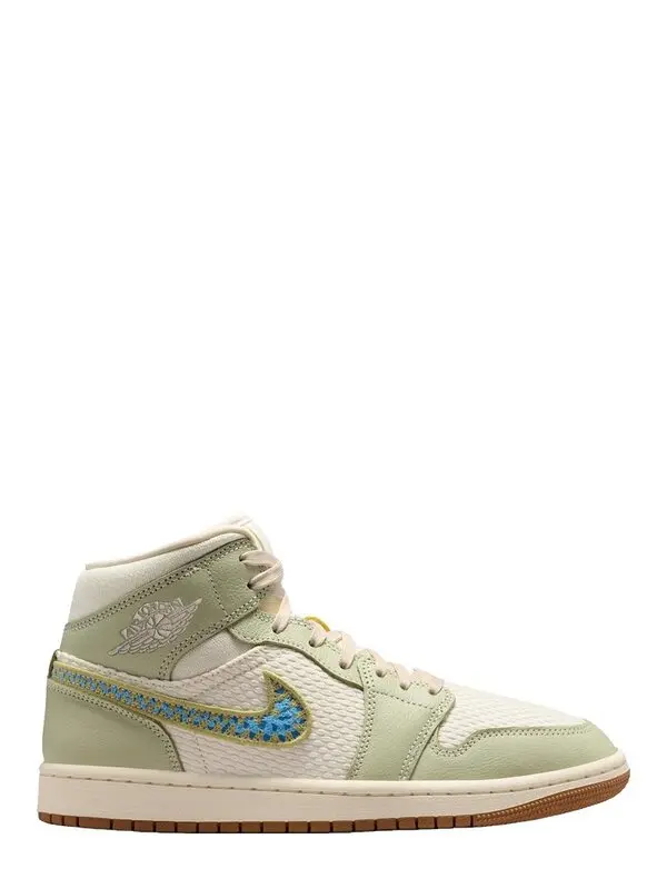 JORDAN 1 Mid Se Sneakers - Olive Aura/lawn/university Blue