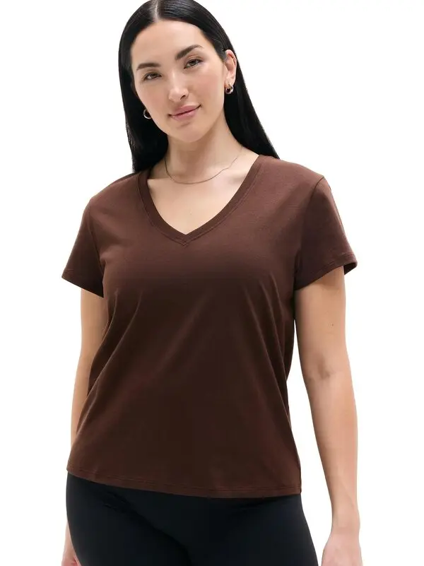 Athleta Cotton V-neck Tee - Woodland