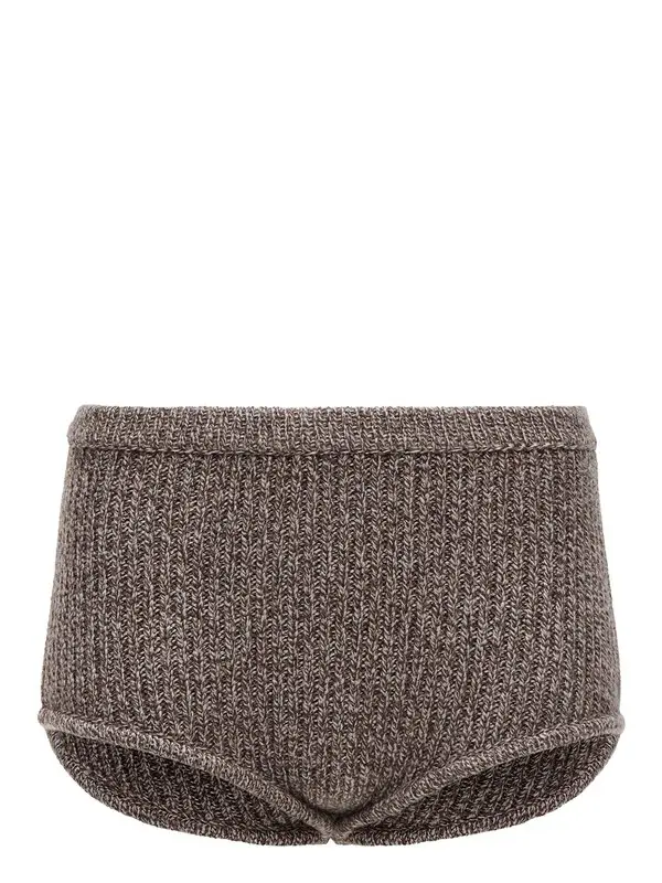 Magda Butrym Knit Wool Shorts - Brown