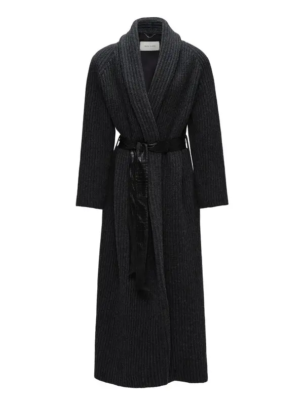 Magda Butrym Ribbed-knit Wool Coat - Grey