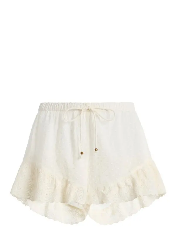 BOTEH Serenia Lace-trimmed Cotton Shorts - White
