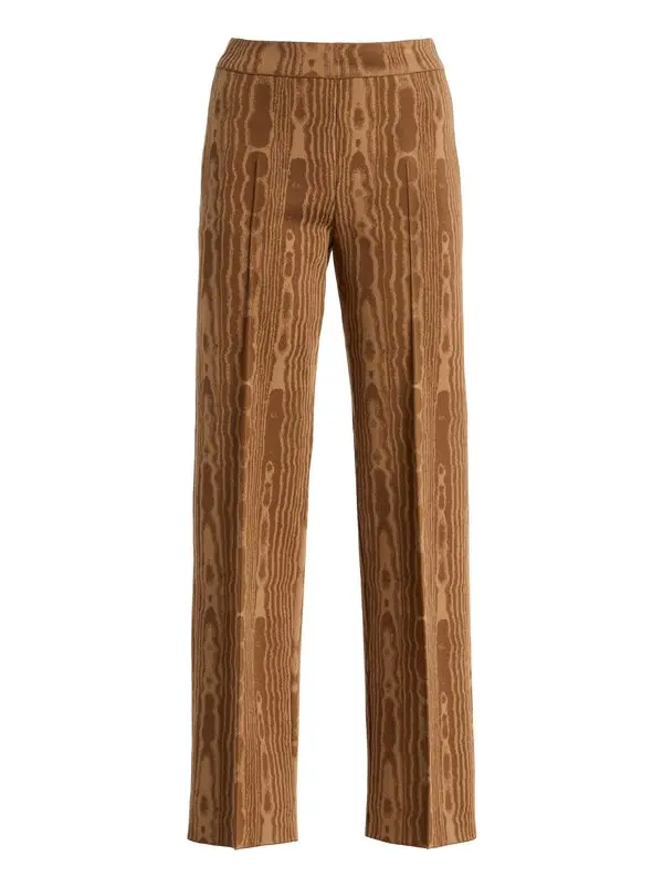 HIGH SPORT Louis Moire Cropped Pants - Brown