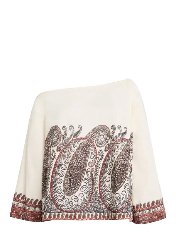 BOTEH Cassia Off-the-shoulder Paisley Print Cotton-blend Top - Multi