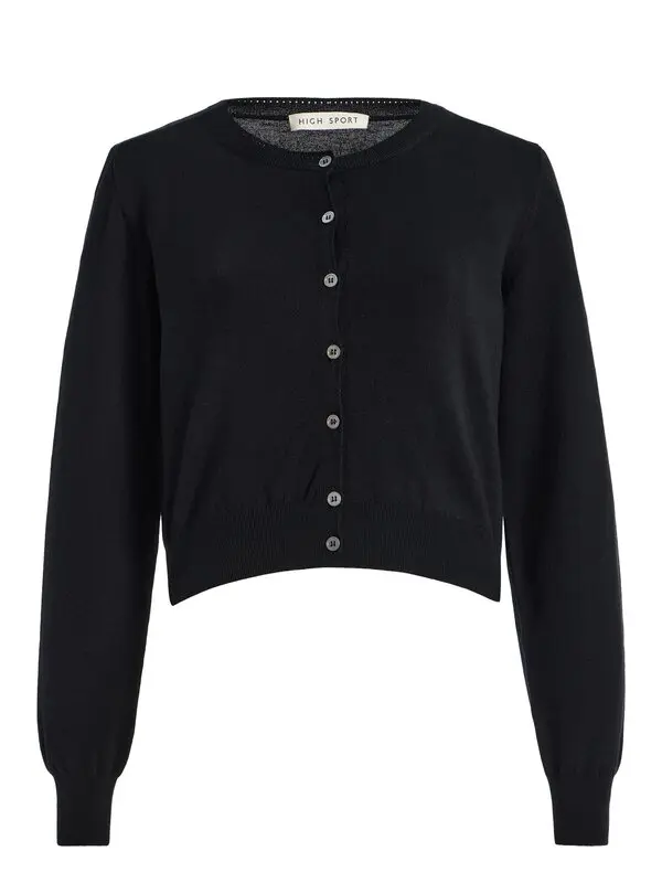 HIGH SPORT Jack Wool Cardigan - Black