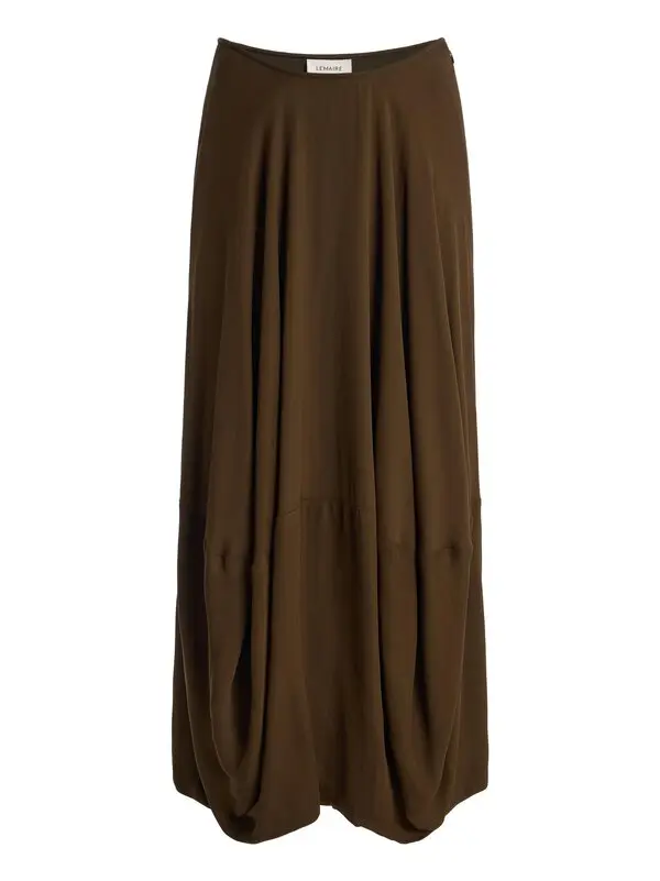 LEMAIRE Midi Balloon Skirt In Viscose Crepe - Bronze