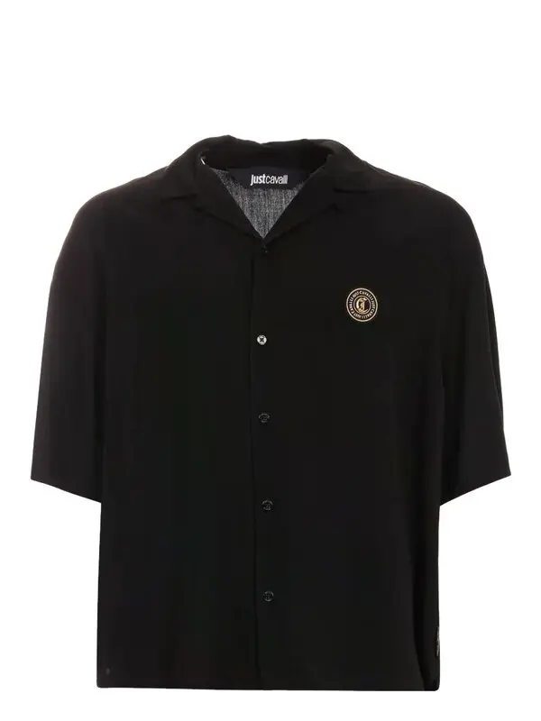 Just Cavalli Short-sleeve Logo Shirt - Black