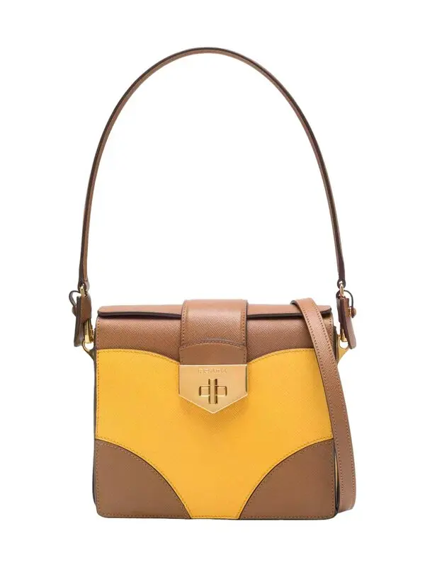Prada Panelled Shoulder Bag - Yellow