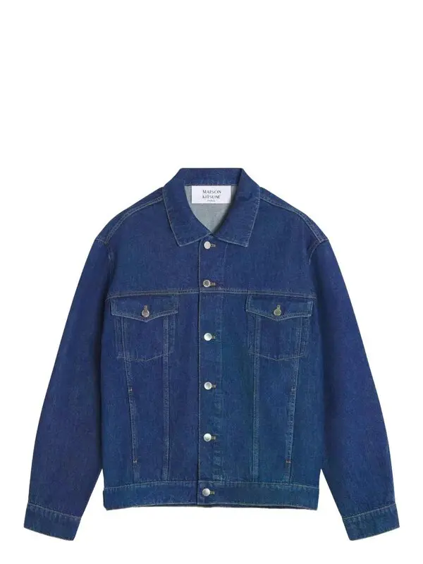 Maison Kitsuné Button Denim Jacket - Blue