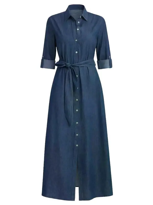 KOCCA Tie-waist Shirt Dress - Blue