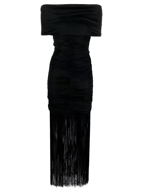 Khaite The Jacinta Fringed Dress - Black