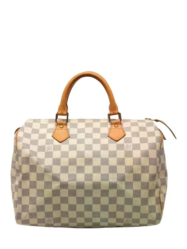 LOUIS VUITTON 2011 Damier Azur Speedy 30 Boston Bag - White