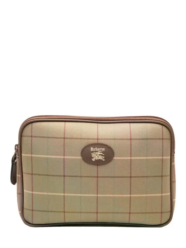 Burberry Vintage Check Canvas Clutch Bag - Brown