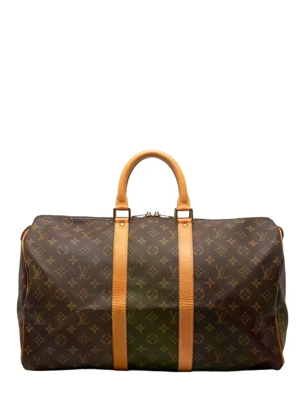 LOUIS VUITTON 1995 Monogram Keepall 45 Travel Bag - Brown