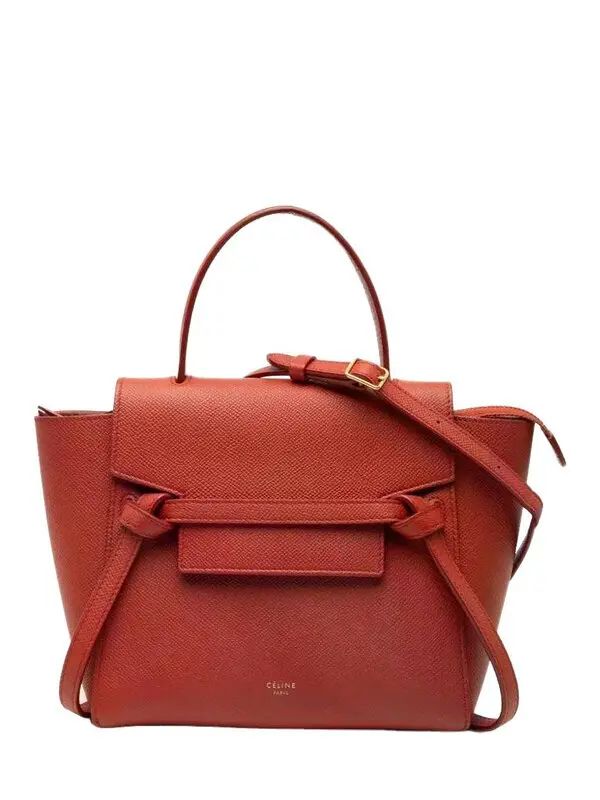 Celine Nano Grained Calfskin Belt Bag Satchel - Red