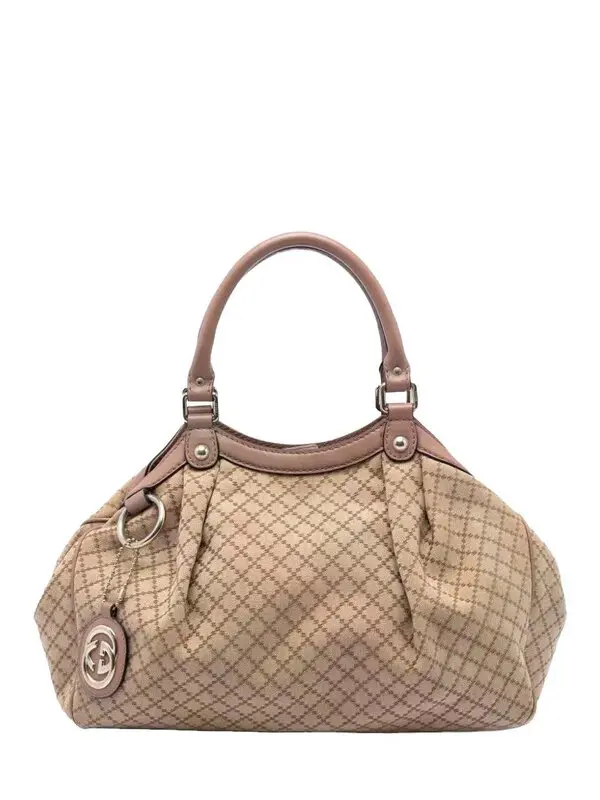 Gucci Medium Diamante Canvas Sukey Tote Bag - Brown