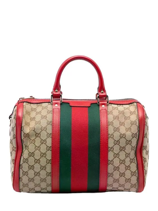 Gucci Gg Canvas Web Joy Boston Satchel - Brown