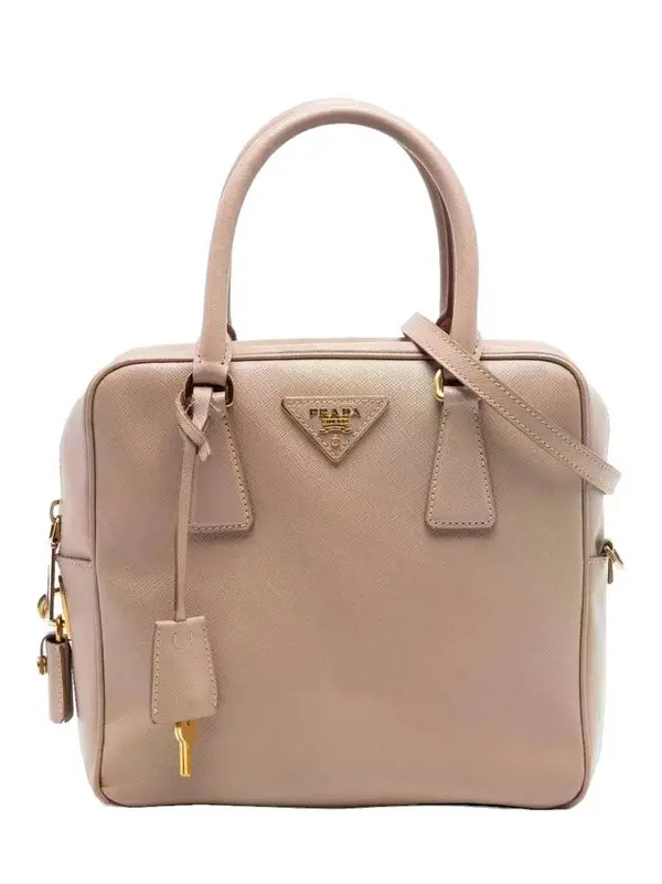 Prada Saffiano Lux Satchel - Brown