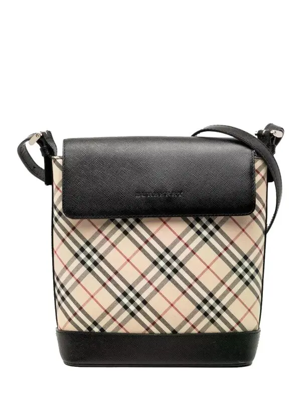 Burberry Nova Check Canvas Crossbody Bag - Brown