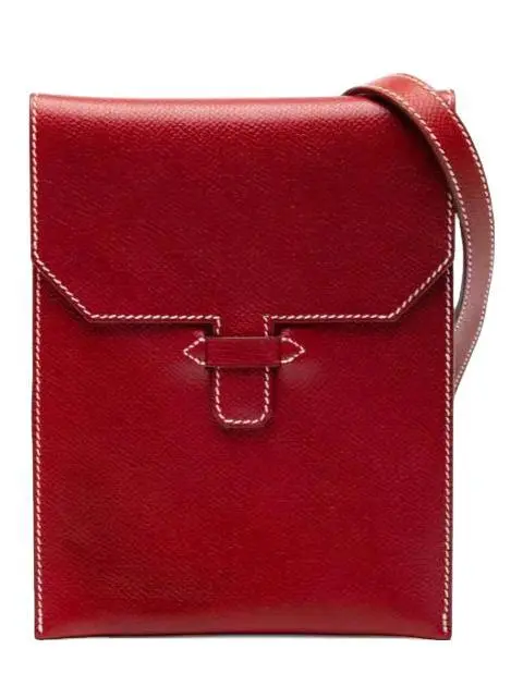 Hermès 2002 Courchevel Amelie Crossbody Bag - Red